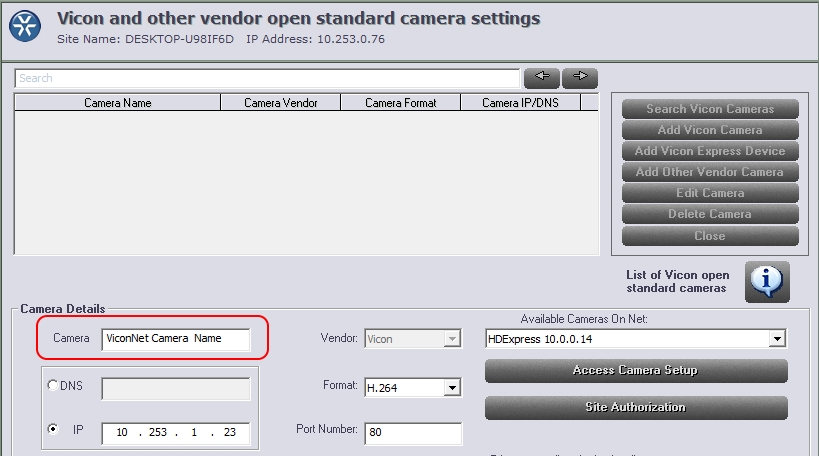 ViconNet Camera Naming – Vicon Industries Support