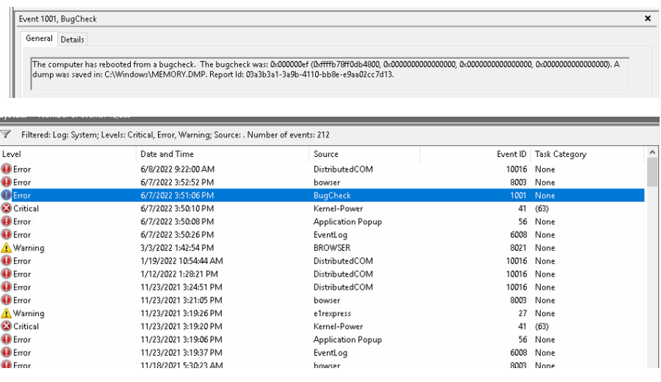 BSOD Blue Screen of Death. Mini Dump Files – Vicon Industries Support