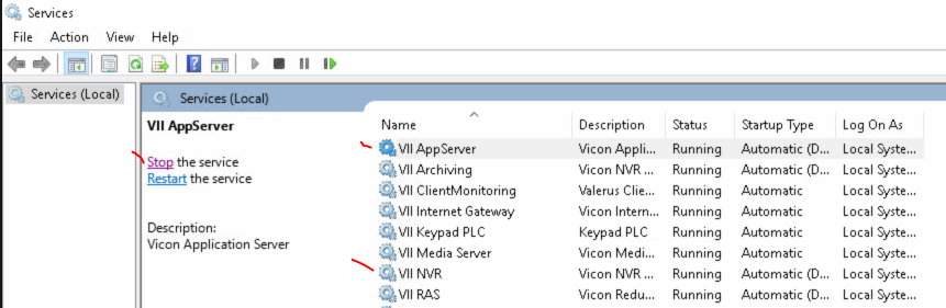 Valerus live running APP Server and NVR logs – Vicon Industries Support